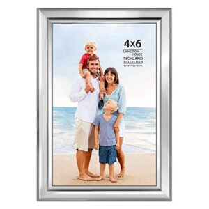 langdon house 4x6 silver picture frame, distinguished edging for classic style, richland collection