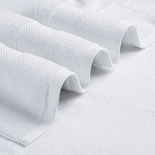 White Classic Luxury Bath Towels Large - Cotton Hotel spa Bathroom Towel |30x56 | 4 Pack | White