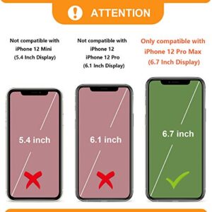 Bocasal Crossbody Wallet Case for iPhone 12 Pro Max Credit Card Holder PU Leather Kickstand Shockproof Detachable Cross Body Strap Lanyard Magnetic Closure 6.7 inch(Green)