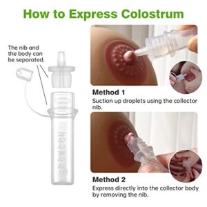 haakaa Colostrum Collector Syringes for Breastmilk Collector for Breastfeeding Moms to Collect Store and Feed Colostrum, 0.1oz/4ml, 2pcs