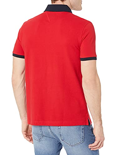 Tommy Hilfiger Men's Flag Pride Polo Shirt in Custom Fit, Tommy RED, Large