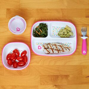 Munchkin® Splash™ Toddler Feeding Supplies Set, Includes Divided Plate, Bowl and Open Cup, Pink Sprinkles