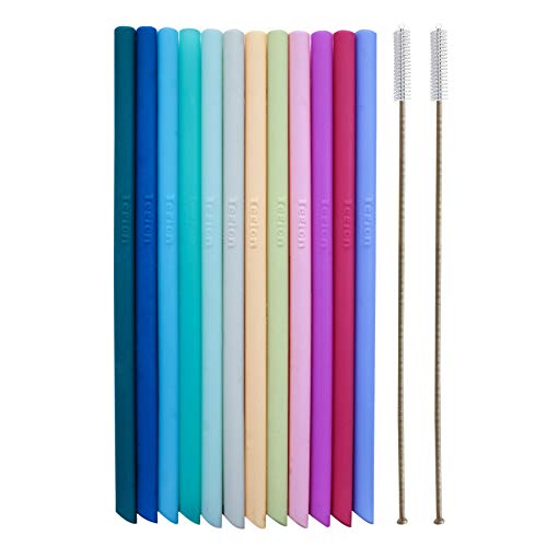 Tegion Mini Short Pinch Test Passed 5.5" Replacement Reusable Toddlers& Kids&Baby Silicone Small Straws for The First Years Take & Toss Spill Proof Straw Cup-Safe Fun for Baby Teething Chewing