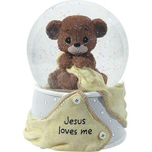 precious moments 203108 jesus loves resin/glass snow globe musical, multicolor