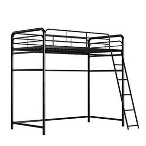 dhp leroy closet storage loft, twin, black bed