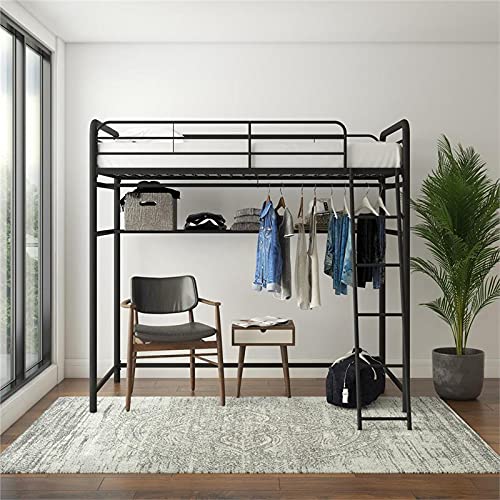 DHP Leroy Closet Storage Loft, Twin, Black Bed