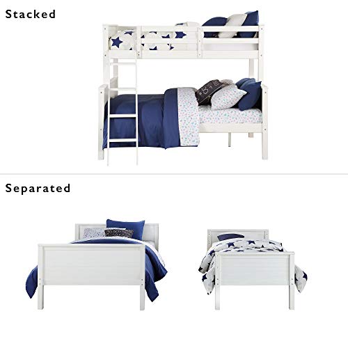 DHP Dorel Living Lauv Twin Over Full Bunk, White Bed