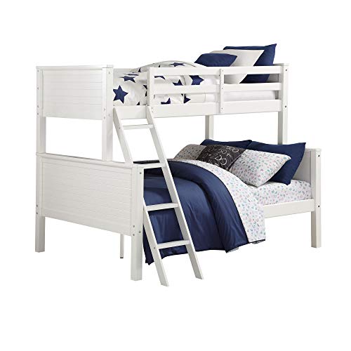 DHP Dorel Living Lauv Twin Over Full Bunk, White Bed