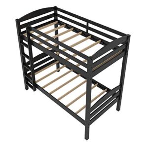 DHP Dorel Living Clearwater Triple Wood Bunk, Twin Size, Black Bed