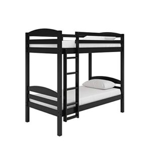 DHP Dorel Living Clearwater Triple Wood Bunk, Twin Size, Black Bed