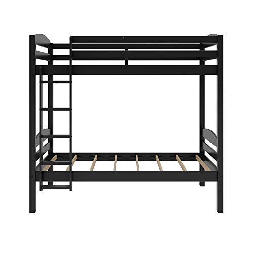 DHP Dorel Living Clearwater Triple Wood Bunk, Twin Size, Black Bed