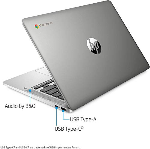 HP 2021 Chromebook 14" HD Student Laptop, Intel Celeron N4000(up to 2.6GHz), 4GB RAM, 32GB eMMC Backlit-KB, Webcam, Fast Charge, WiFi, USB-A&C, BT, Chrome OS, w/Masdrow Accessories