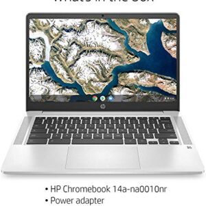 HP 2021 Chromebook 14" HD Student Laptop, Intel Celeron N4000(up to 2.6GHz), 4GB RAM, 32GB eMMC Backlit-KB, Webcam, Fast Charge, WiFi, USB-A&C, BT, Chrome OS, w/Masdrow Accessories