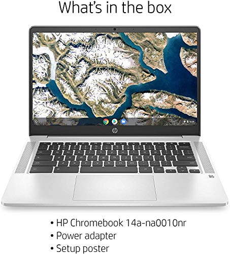 HP 2021 Chromebook 14" HD Student Laptop, Intel Celeron N4000(up to 2.6GHz), 4GB RAM, 32GB eMMC Backlit-KB, Webcam, Fast Charge, WiFi, USB-A&C, BT, Chrome OS, w/Masdrow Accessories