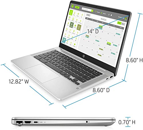 HP 2021 Chromebook 14" HD Student Laptop, Intel Celeron N4000(up to 2.6GHz), 4GB RAM, 32GB eMMC Backlit-KB, Webcam, Fast Charge, WiFi, USB-A&C, BT, Chrome OS, w/Masdrow Accessories