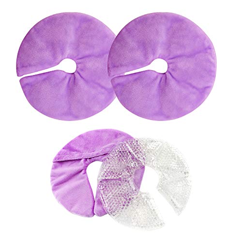 Breast Therapy Ice Pack, Breastfeeding Gel Pad, Nursing Pain Relief for Mastitis, Nipple Pain Relief Breastfeeding, plugged ducts, Lactation Pain, Engorgement and Mastitis (Purple)