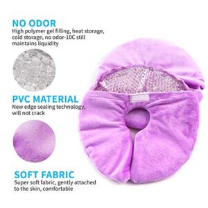 Breast Therapy Ice Pack, Breastfeeding Gel Pad, Nursing Pain Relief for Mastitis, Nipple Pain Relief Breastfeeding, plugged ducts, Lactation Pain, Engorgement and Mastitis (Purple)