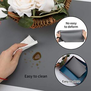 Extra Large Silicone Table Mat, Genuine Food-Grade Silicone Mat for Crafts Kids Dinner Placemat Desk Countertop Waterproof Protector Heat Insulation Kitchen Pastry Rolling Dough Pad (Dark Gray)