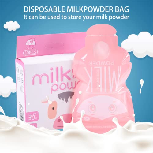 30Pcs Disposable Portable Milk Powder Storage Bag,Safe Antistatic Lightweight Feeding Dried Milk Food Bag(30PCS)