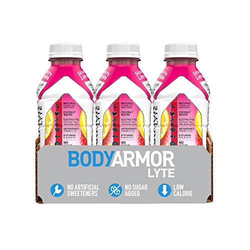 BODYARMOR LYTE Sports Drink Low-Calorie Sports Beverage, Strawberry Lemonade, Natural Flavor With Vitamins, Potassium-Packed Electrolytes, Perfect For Athletes 16 Fl Oz (Pack of 12)