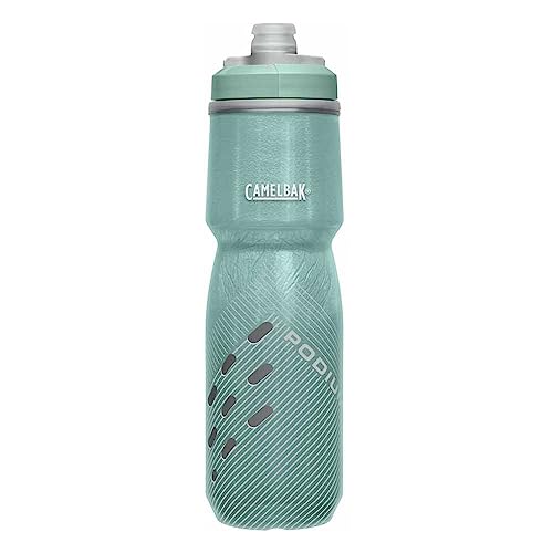 CamelBak Podium Chill Insulated Bike Water Bottle - Easy Squeeze Bottle - Fits Most Bike Cages - 24oz, Sage Perforated