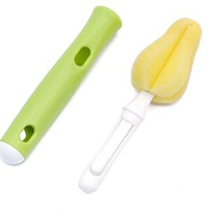 AKOAK 1 Pack The Baby Nipple Brush Cleaning Brush Set Rotates Freely to Replace The Head Sponge Bottle Brush