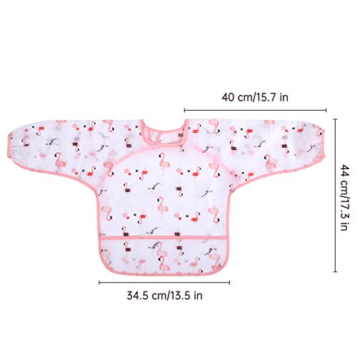 Accmor 5 Pack Long Sleeve Baby Bibs, Waterproof Sleeved Bib, Toddler Soft Bib for 6-24 Months