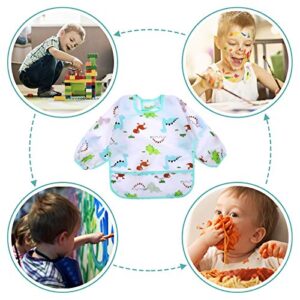 Accmor 5 Pack Long Sleeve Baby Bibs, Waterproof Sleeved Bib, Toddler Soft Bib for 6-24 Months