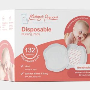 Mommy's Precious Disposable Cotton Nursing Pads 132 Packs for Pregnant Breastfeeding lactating Nursing Moms Breast Milk Pads