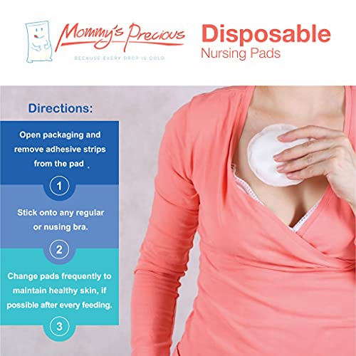 Mommy's Precious Disposable Cotton Nursing Pads 132 Packs for Pregnant Breastfeeding lactating Nursing Moms Breast Milk Pads