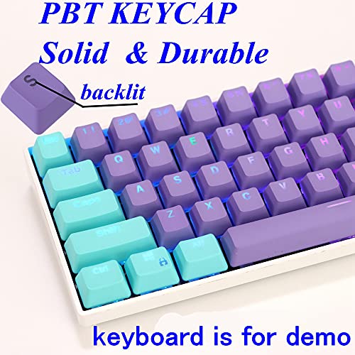 Mosptnspg CJXSP PBT 61 Keycaps 60 Percent, Gaming Keycaps OEM Profile Backlit Keycap Set for 60 Percent Cherry MX Mechanical Keyboard GK61 ，Only keycaps (Zilian)