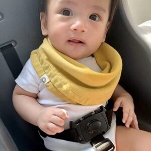 Kishu Baby Indi GOTS Organic Infinity Scarf Bib - 4-Way Reversible, 8 Layer Muslin Drool Bib (Mustard)