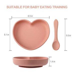 Suction Plate, Socub Silicone Plate for Baby and Toddler, Unbreakable Non-Slip Kids Plates with Spoon and Fork, BPA Free, Dishwasher and Microwave Safe, Ether