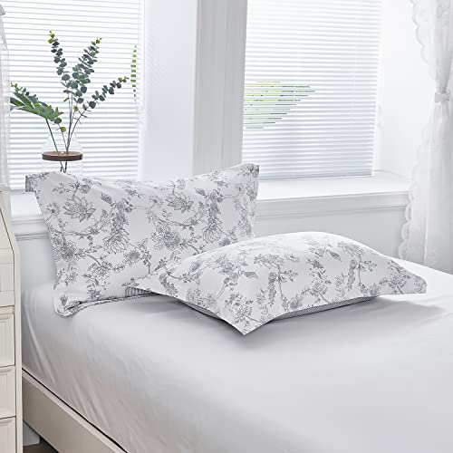 OAITE Duvet Cover Set,100% Cotton Comforter Cover with Floral Pattern Duvet Cover Set,Soft Bedding Set Includes with 3 Piece (2 Pillow Shams,1 Duvet Cover)