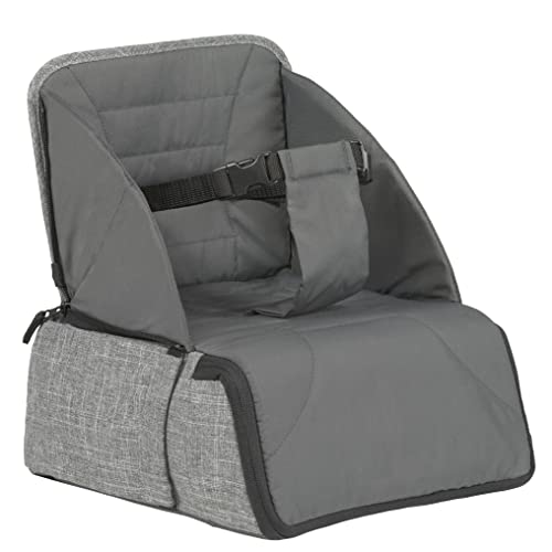 Contours Explore 2-in-1 Baby Booster Seat and Backpack Diaper Bag, Booster Seat for Dining Table, Foldable and Portable Baby Seat, Baby to Toddler Booster Chair - Gray