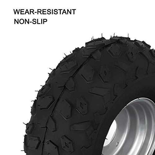 ATV Go Kart Tires and Rims 145x70-6 Inch Golf Cart Tires 90CC Go Kart Buggy ATV Mini-bikes Quad Bike Tires and Wheels HUB- 3-hole Set of 4