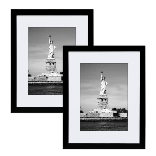 ENJOYBASICS 11x14 Picture Frame, Display Poster 8x10 with Mat or 11 x 14 Without Mat, Wall Gallery Photo Frames, Black, 2 Pack