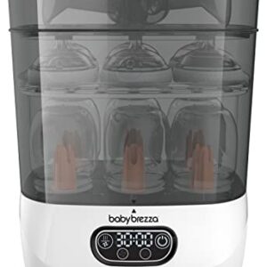 Baby Brezza Bottle Sterilizer and Dryer Advanced – HEPA Filter And Steam Sterilization – Dries 33 Percent Faster Then Original - Universal Fit up to 8 Baby Bottles And 2 Sets of Pump Parts (Any Brand)