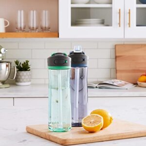 Contigo Ashland 2.0 Leak-Proof Water Bottle with Lid Lock and Angled Straw, Dishwasher Safe Water Bottle with Interchangeable Lid, 24oz 2-Pack, Blue Corn/Coriander