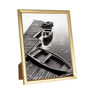 giverny 8x10 picture frames, gold photo frames for wall or tabletop display, simple design glossy finish frame perfect for home decoration, office, hotel and various ceremonies praties