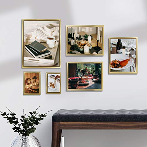 Giverny 8x10 Picture Frames, Gold Photo Frames for Wall or Tabletop Display, Simple Design Glossy Finish Frame Perfect for Home Decoration, Office, Hotel and Various Ceremonies Praties