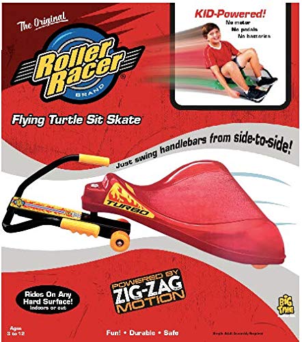 The Original Roller Racer Junior Flying Turtle Sit Skate, Kid Powered, No Motor, No Pedals, No Batteries, Power by Zig zag Motion, Promotes Active Play in or Outdoors, Non-marring Skate Wheels