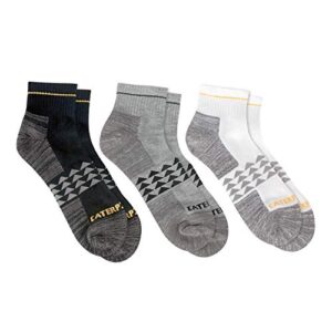 Cat mens Half Cushioned Quarter Sock, Multi Color (3 Pack), Large US