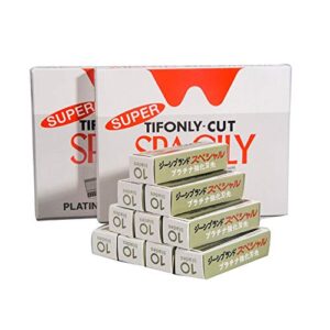 sansheng Razor Blades 100pcs Safety Razor Blade,Single Edge Razor Blade，Straight Edge Barber Razor,Eyebrow Razor for Men and Women