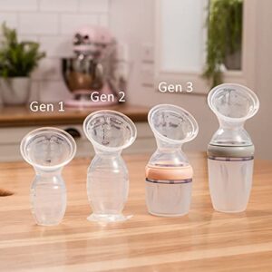 haakaa Gen.3 Manual Breast Pump Upgraded Multifuctional Silicone Breast Pump for Breastfeeding Moms to Collect Breast Milk Reusable(8oz/250ml, Peach)