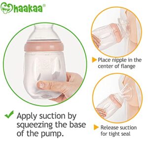 haakaa Gen.3 Manual Breast Pump Upgraded Multifuctional Silicone Breast Pump for Breastfeeding Moms to Collect Breast Milk Reusable(8oz/250ml, Peach)