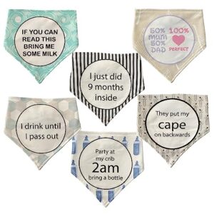 artico Baby Bibs Gift Set 6-Packs Baby Bandana Bibs for Baby Registry, Drooling, Feeding, Teething Funny Gender Neutral Baby Shower Gifts, Baby Travel Essentials for Infant, Newborn and Toddlers