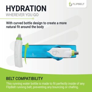 FlipBelt Arc Water Bottle Running Belt, Curved Hydration Running Bottle, 6 Fl. Oz., Green