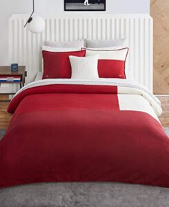 lacoste cliff duvet set, full/queen, red