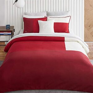 Lacoste Cliff Duvet Set, Full/Queen, Red